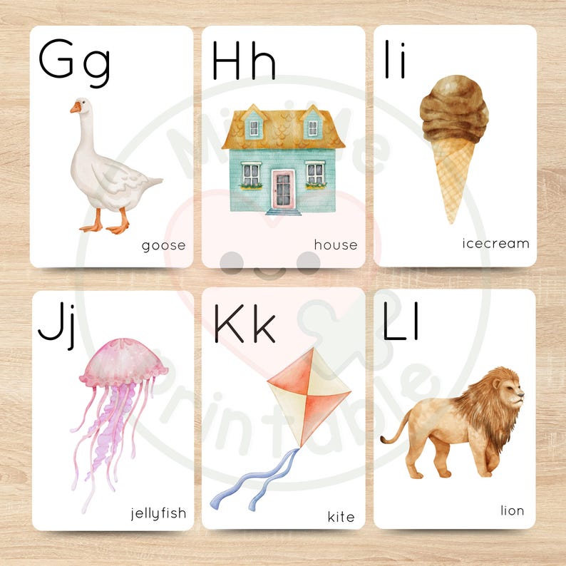 Montessori Alphabet Flashcards: Printable Learning Cards (PDF Download ...