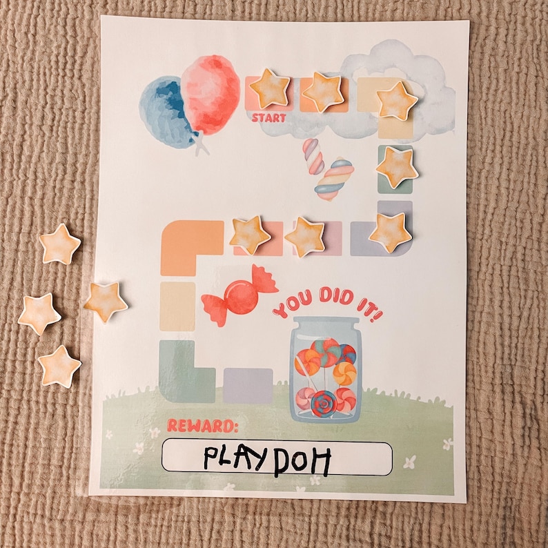 Printable Candyland Behavior Chart: Kids Reward Sticker Chart (digital ...