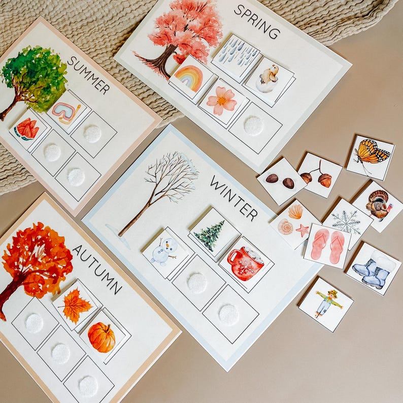 Match the Season, Seasons Printable, Circle Time, Seasons Sorting ...