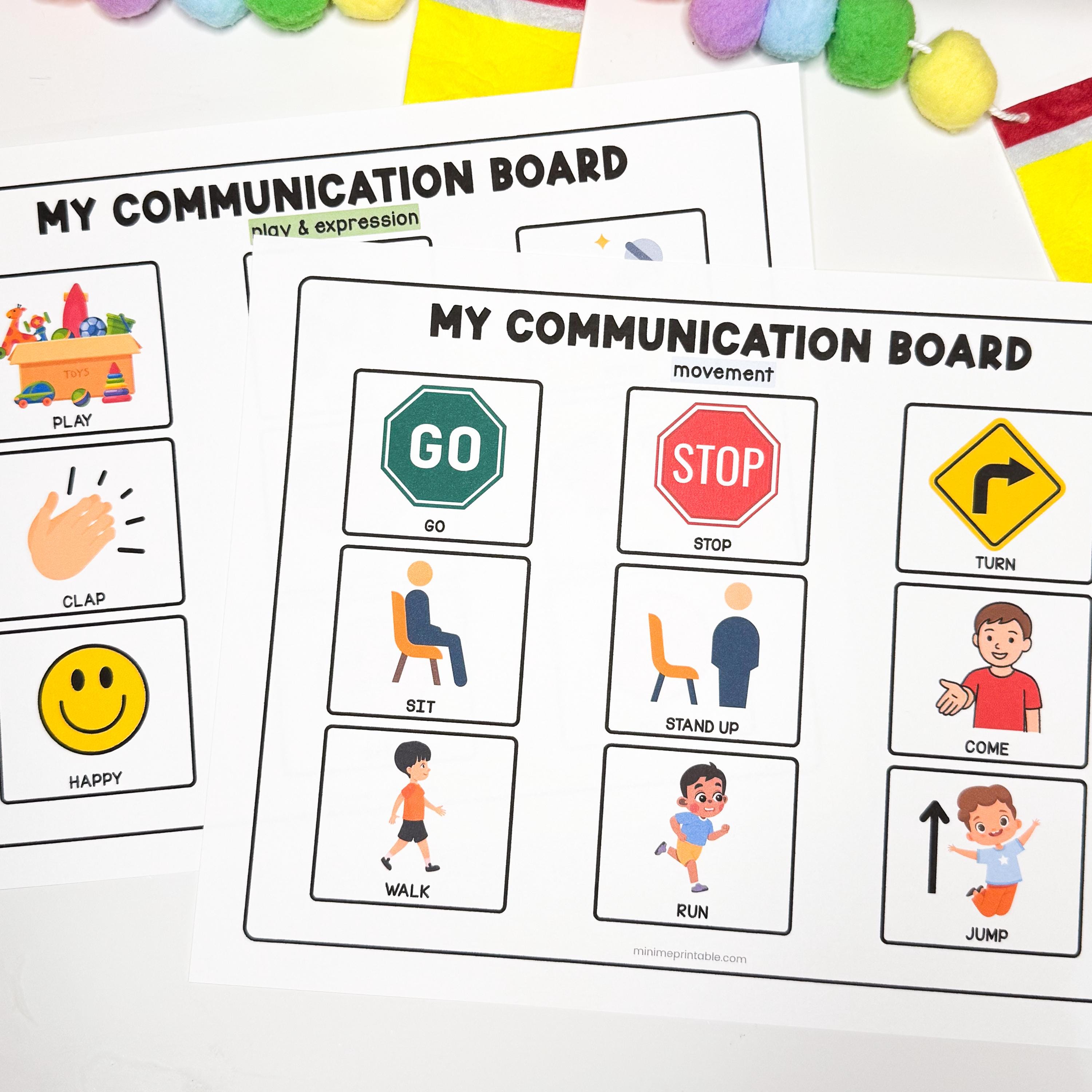 Printable My Communication Board Bundle – Action Words (35 Core Verbs ...