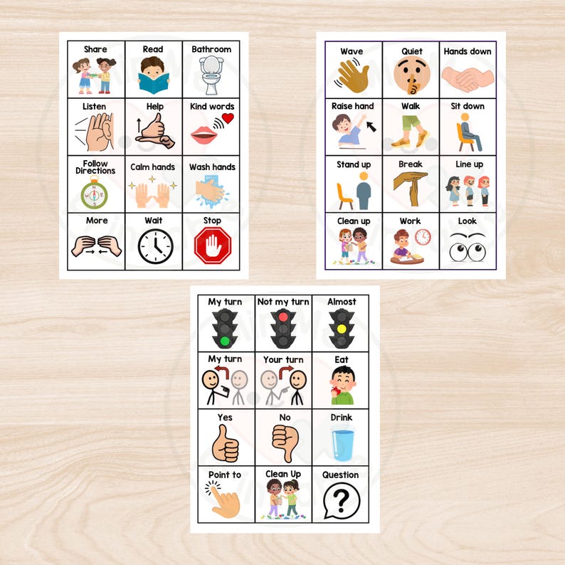 Special Education and Behavior Visual Communication Cue Cards, Behavior ...