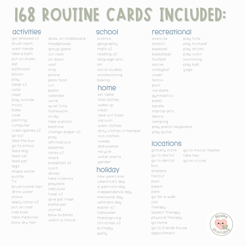 168 Daily Routine Rhythm Cards for Toddlers, Montessori Material ...