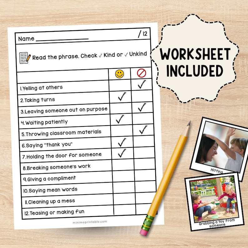 Kind Vs Unkind Sorting Game | Social Skills Activity (digital Download ...