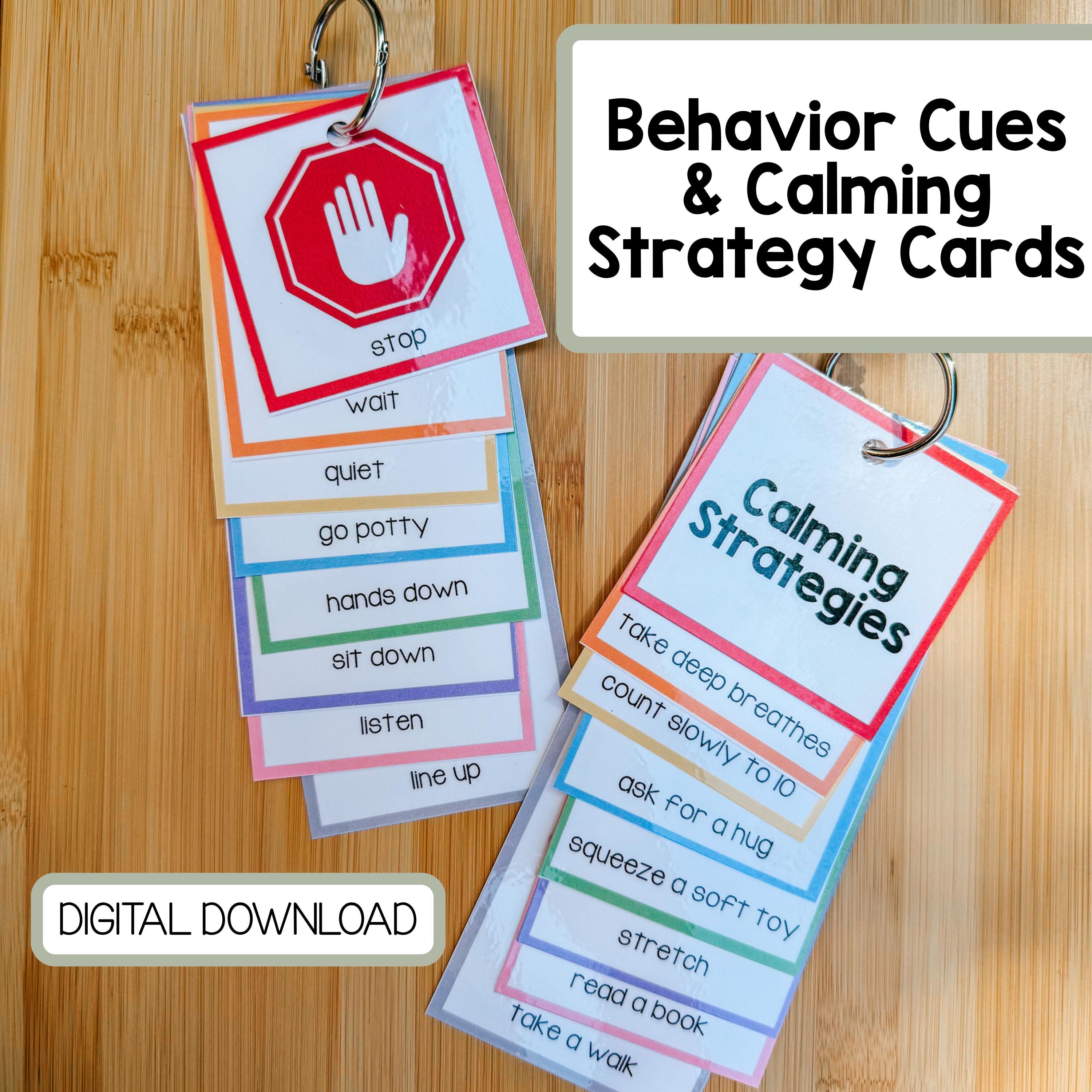 Behavior Cue Cards & Calming Strategies for Special Education ...