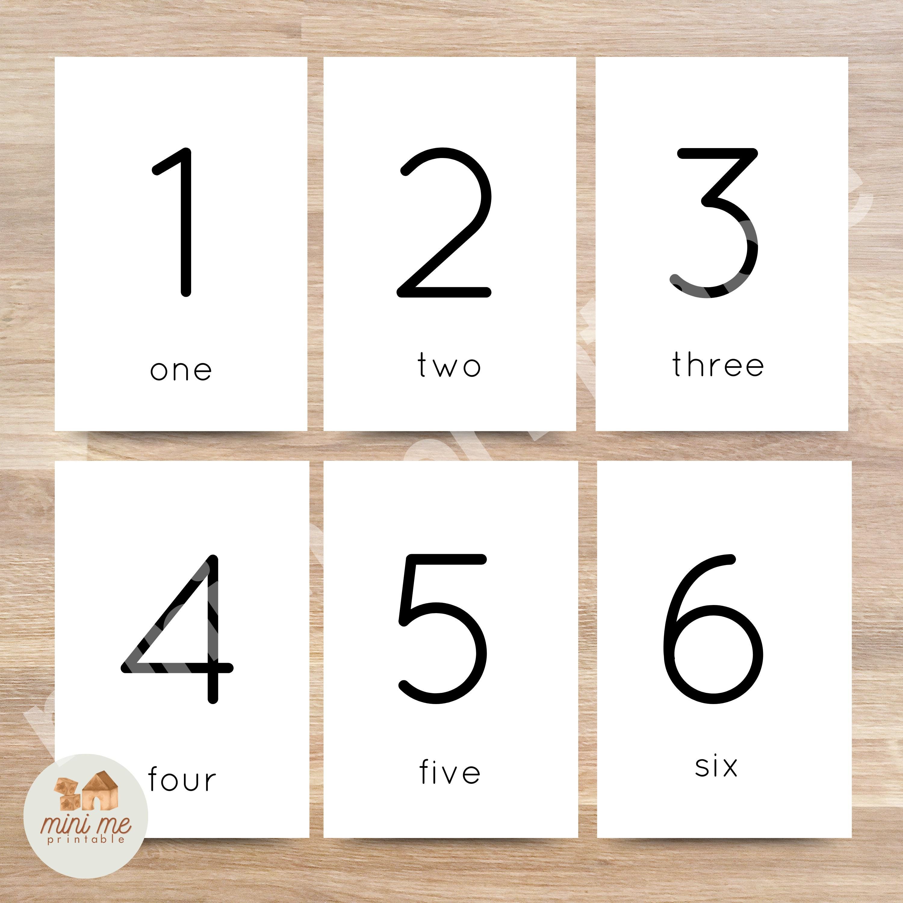 Numbers 1-20 Counting Cards, Montessori Flashcards, Pre-school Cards ...