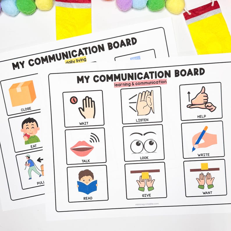 Printable My Communication Board Bundle – Action Words (35 Core Verbs ...