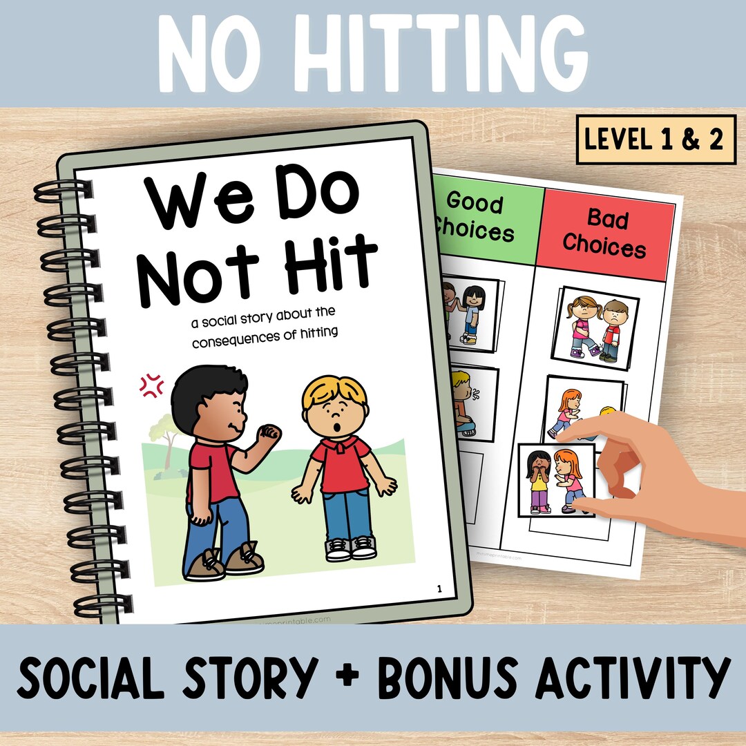 No Hitting Social Story: Special Education Behavior Choices Activity ...