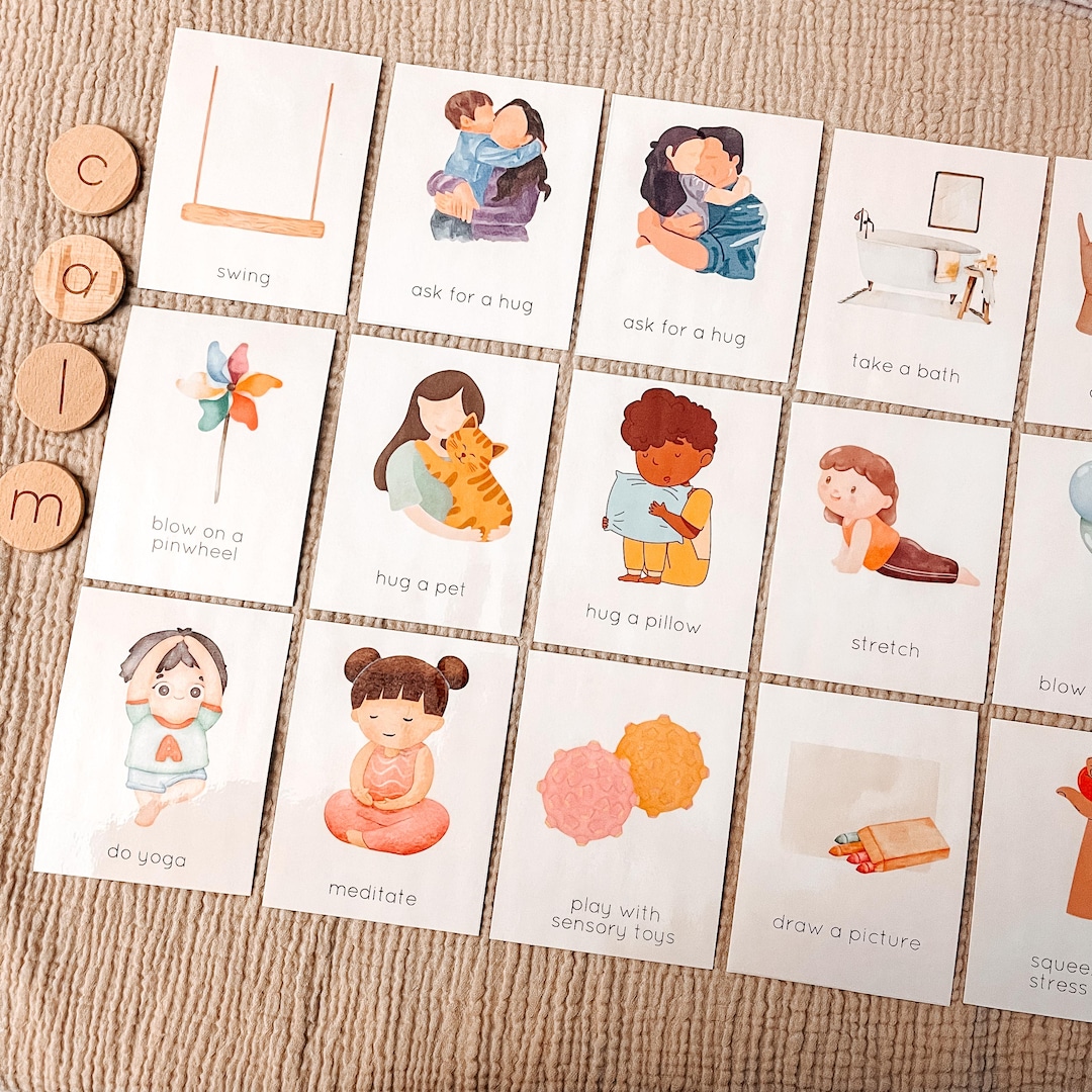 32 Calming Strategies Flashcards, Behavior Management, Calming ...