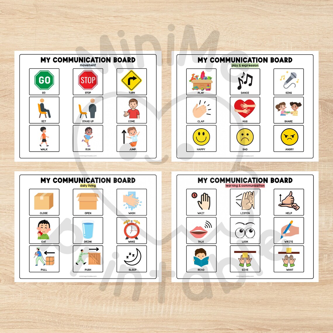 Printable My Communication Board Bundle – Action Words (35 Core Verbs ...