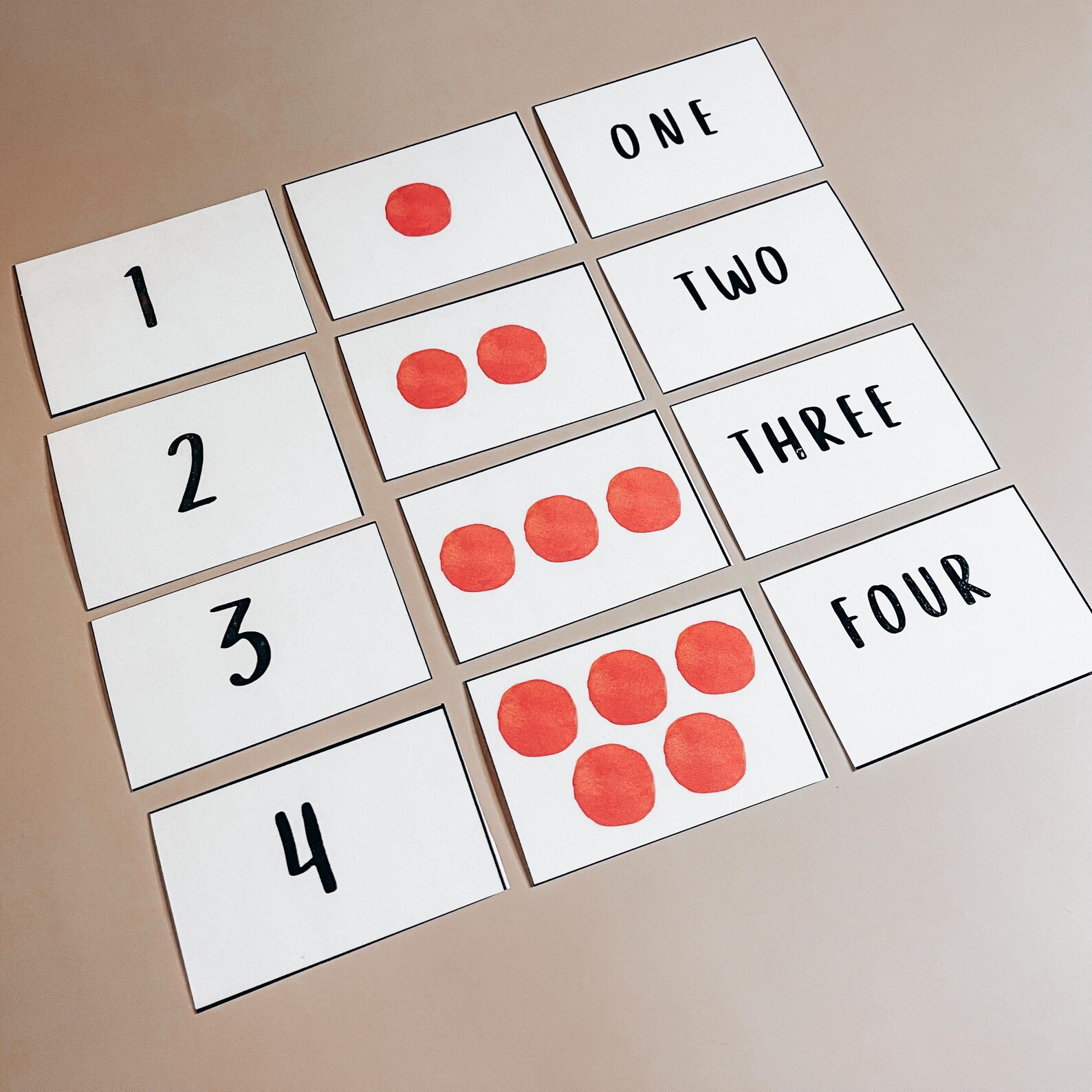 Match Numbers 1-20 to Objects, Montessori Flashcards, Pre-school Cards ...