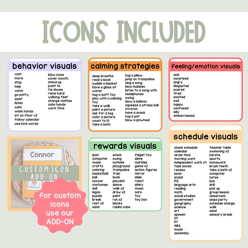 Visual Communication Book: School Edition- Special Education, Calming ...