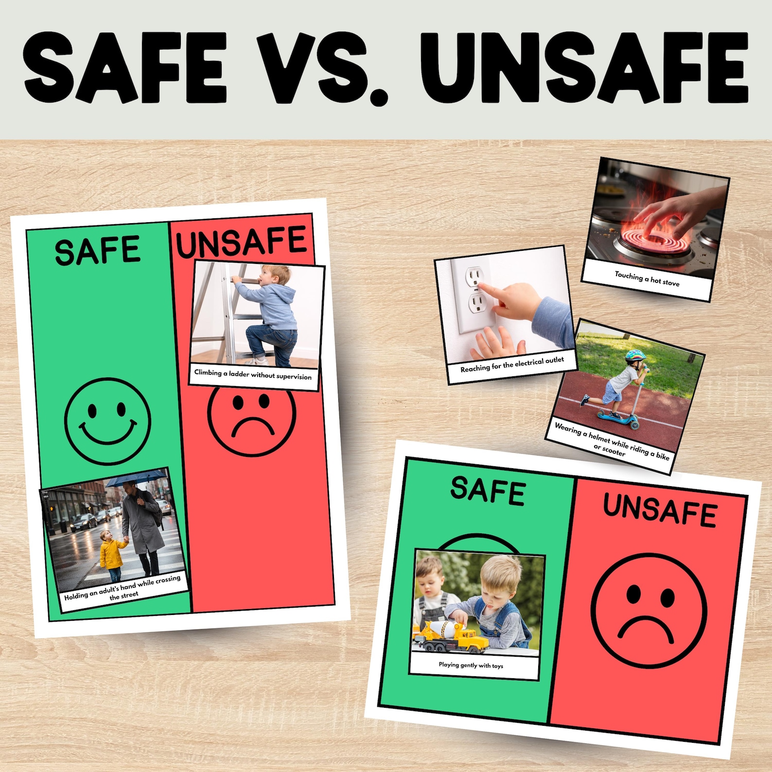 Safe Vs Unsafe Sorting Activity | Real Life Safety Printable for ...