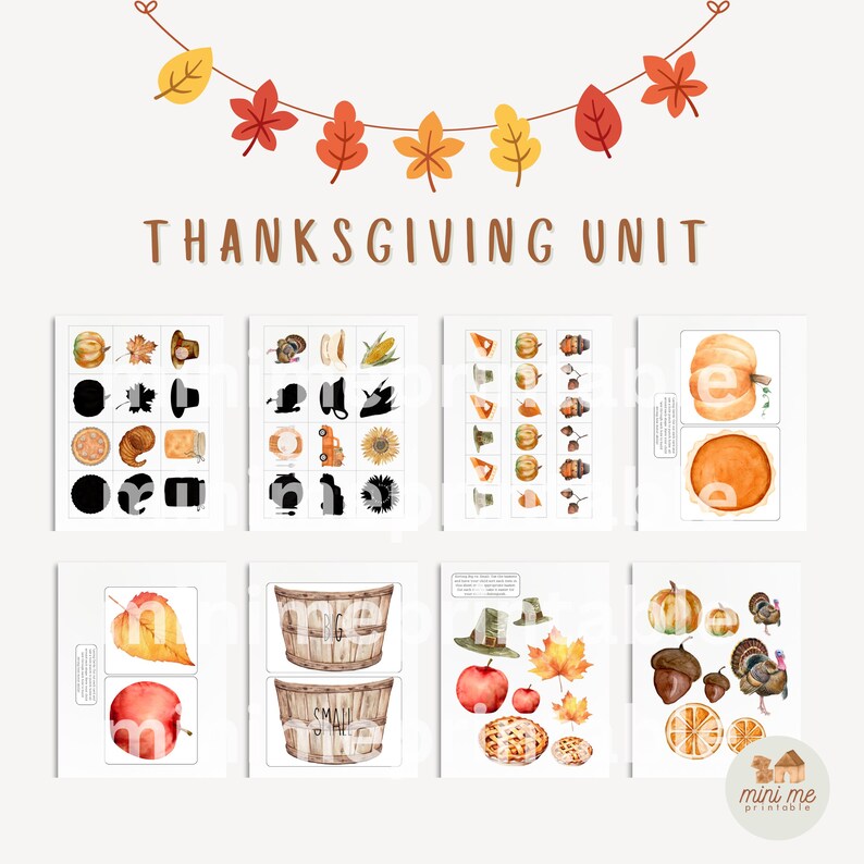 Thanksgiving Preschool and Kindergarten Study Unit for Fall and Autumn ...