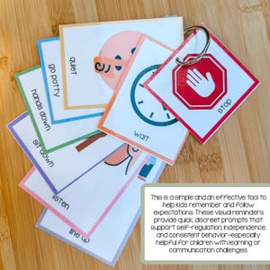 Behavior Cue Cards & Calming Strategies for Special Education ...