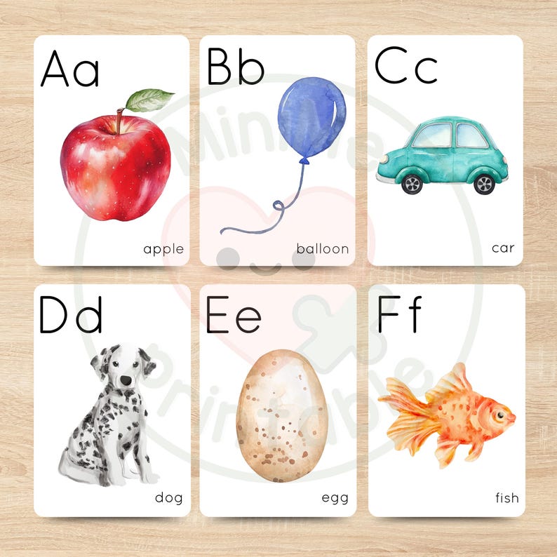 Montessori Alphabet Flashcards: Printable Learning Cards (PDF Download ...