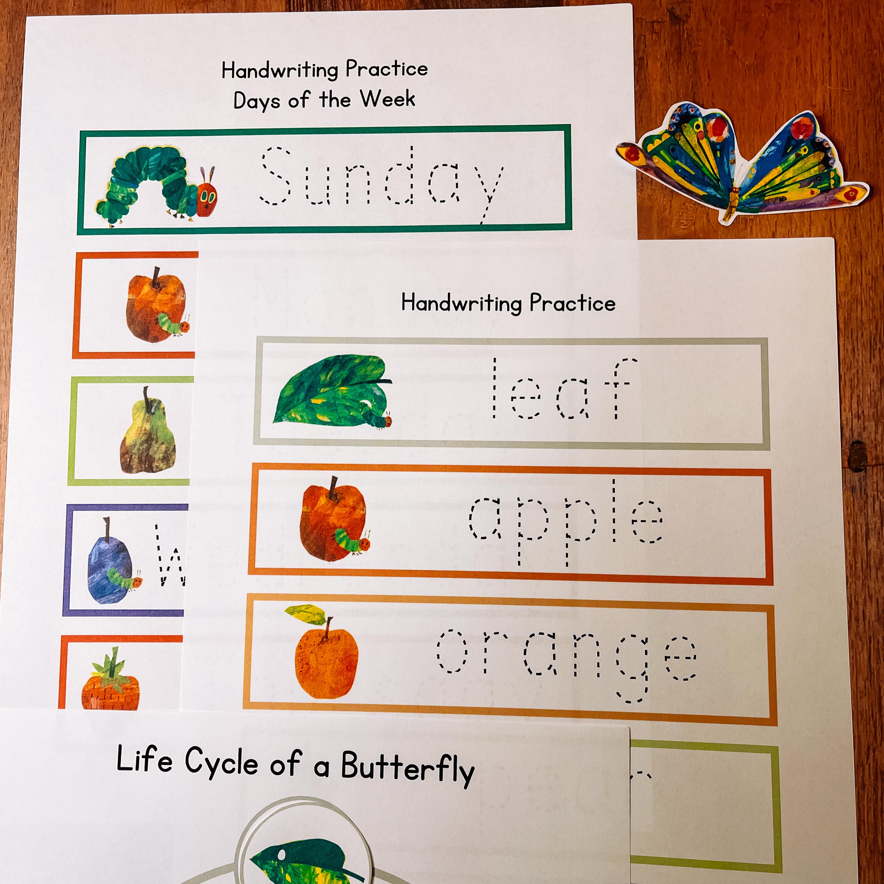 The Very Hungry Caterpillar Activity Bundle, Morning Time, Montessori ...