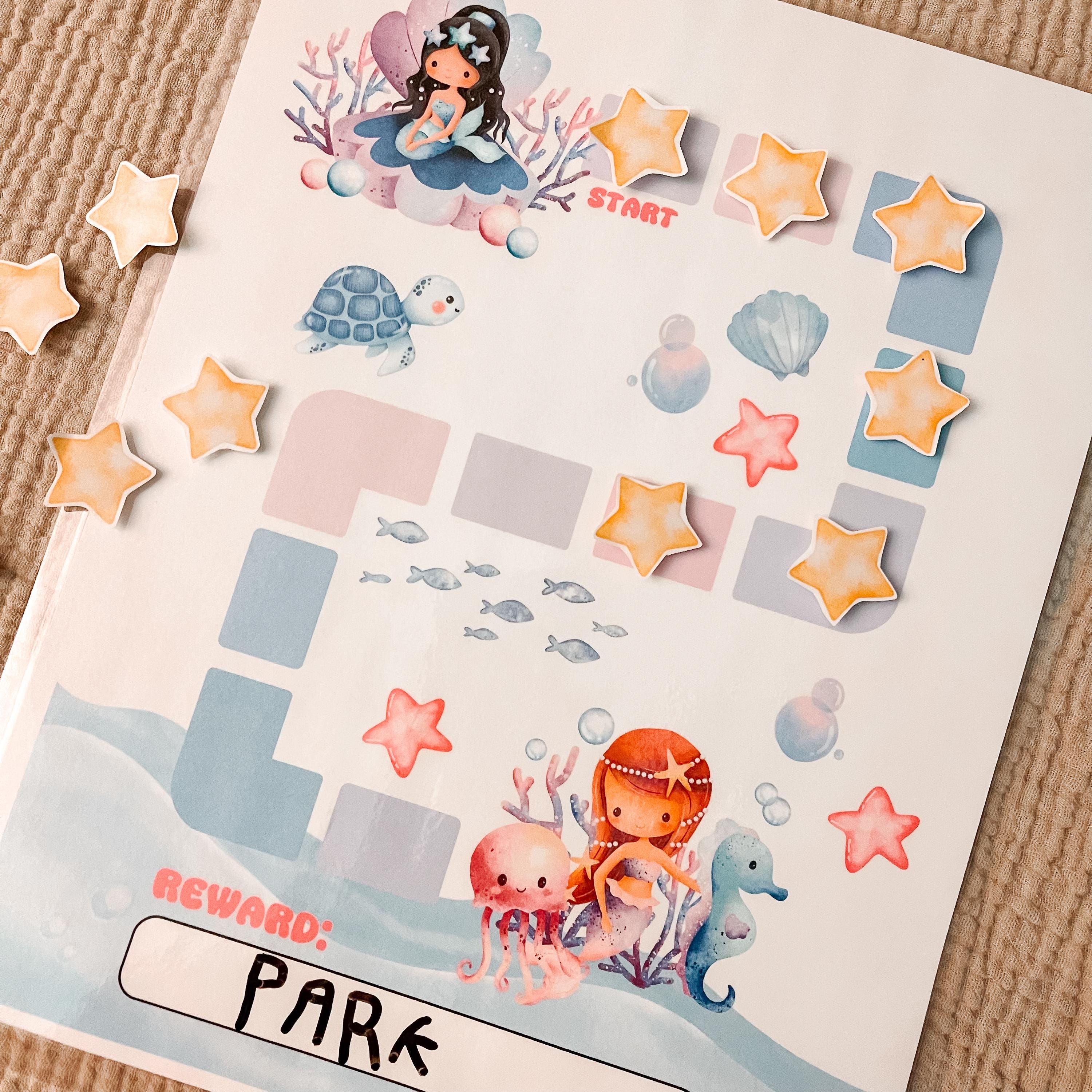 Printable Mermaid Reward Chart: Kids Chore & Behavior Tracker (digital ...