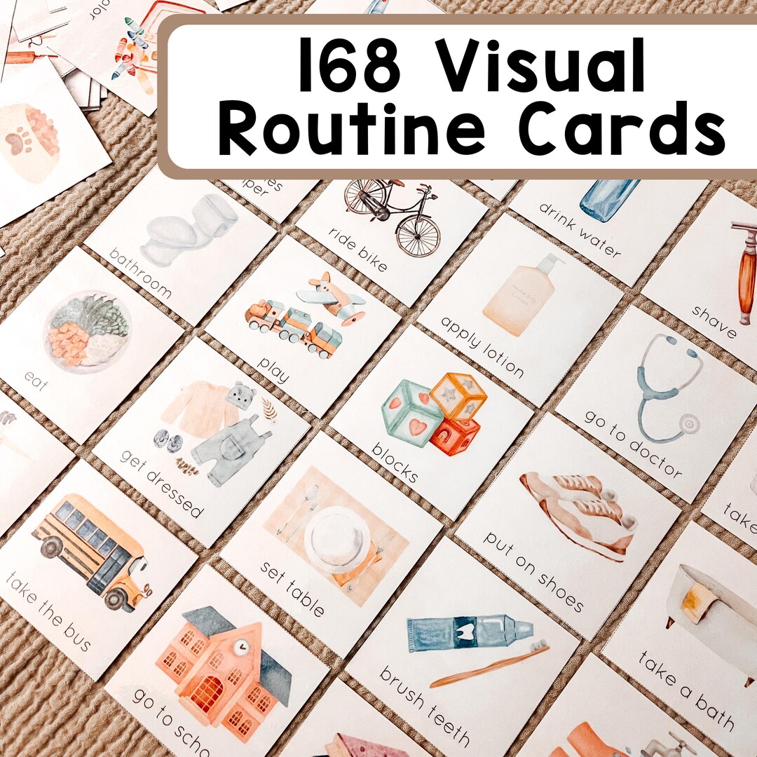 Toddler Daily Routine Cards: Watercolor Visual Schedule, Montessori ...