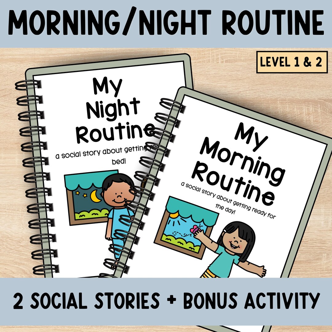 Morning and Night Routine Social Story Bundle: Special Education Visual ...