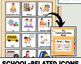 School Related Icons ADD-ON for Visual Communication Book- Special ...