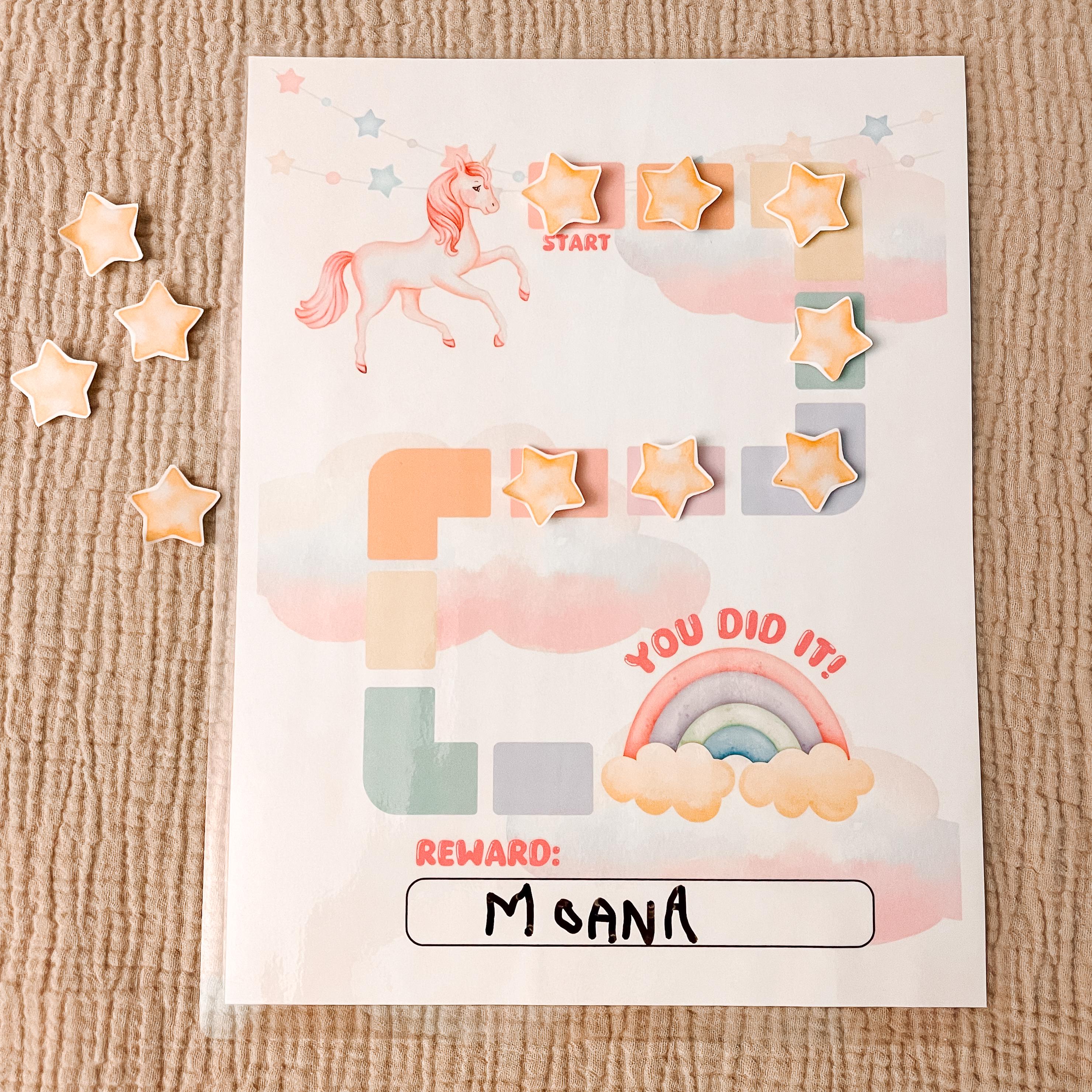 Rainbow Unicorn Reward Chart: Kids Chore Tracker (digital Download) - Etsy