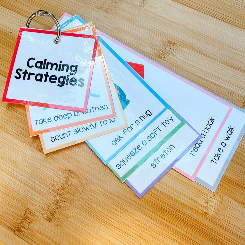 CUSTOM Behavior Visual Cue Cards and Calming Strategy Card Bundle I ...