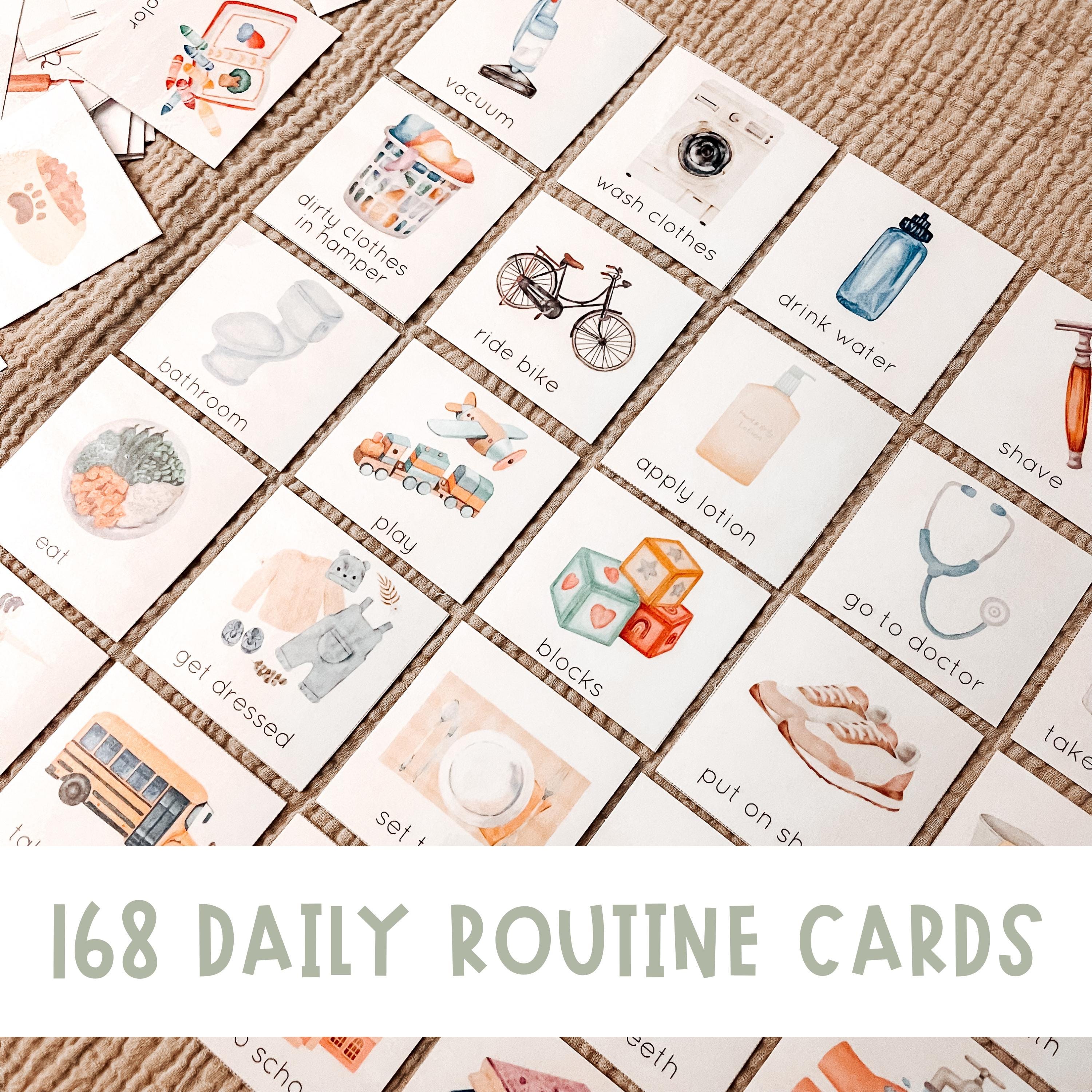 168 Daily Routine Rhythm Cards for Toddlers, Montessori Material ...