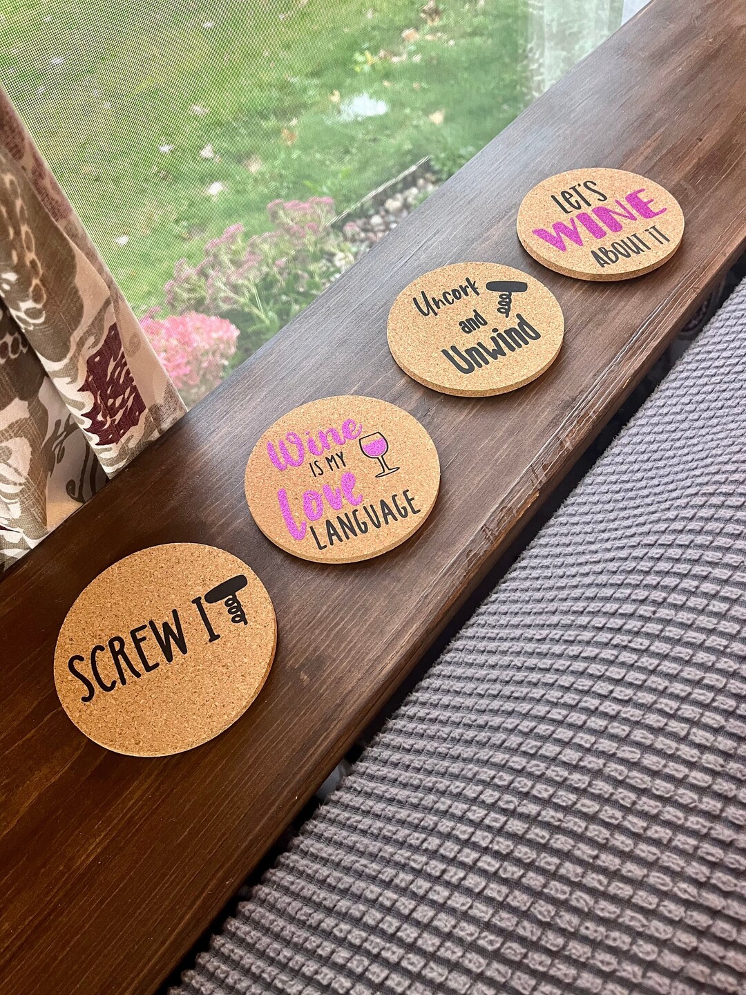 Set of 4 Wine Themed Coasters - Etsy