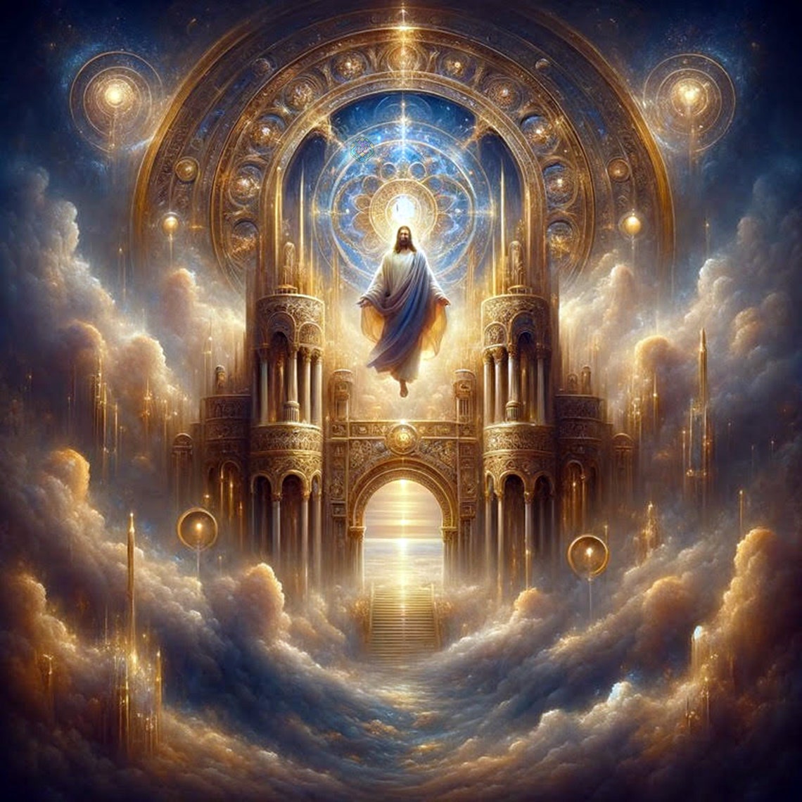 Divine Radiance: Jesus Christ at the Golden House of Worship. Jesus ...