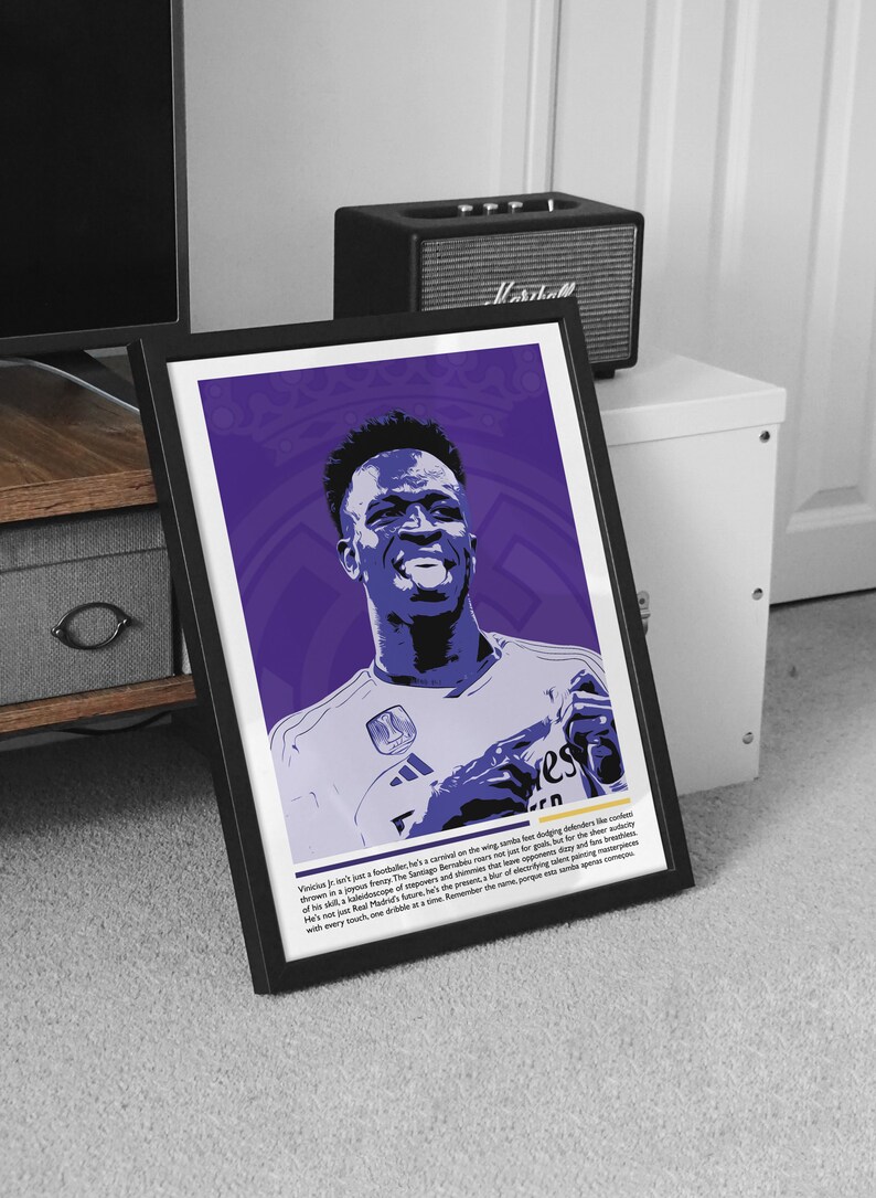 Vinicius Jr Poster Sports Poster Real Madrid Wall Poster Football ...