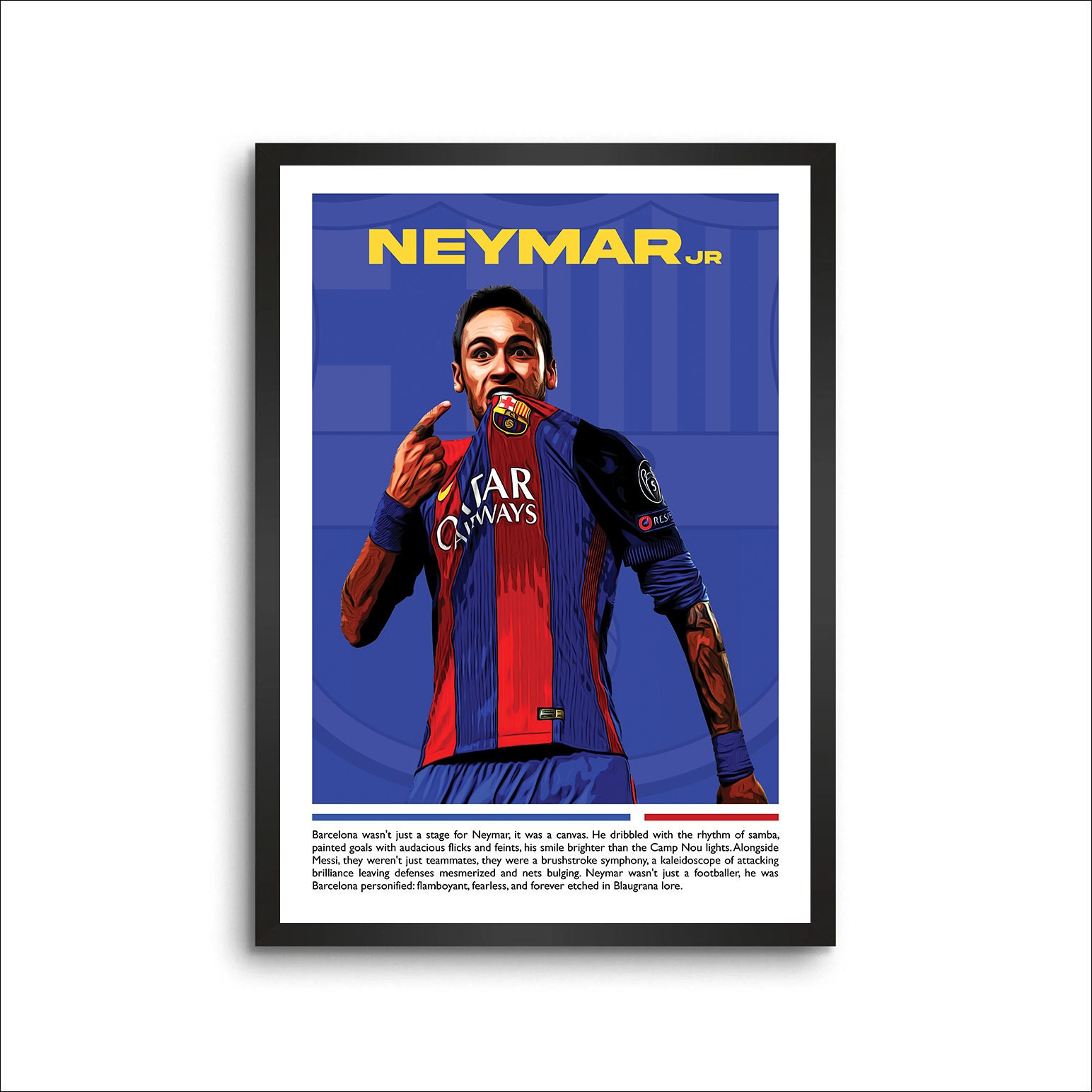 Neymar Jr Poster Sports Poster Barcelona Poster Wall Poster Football ...