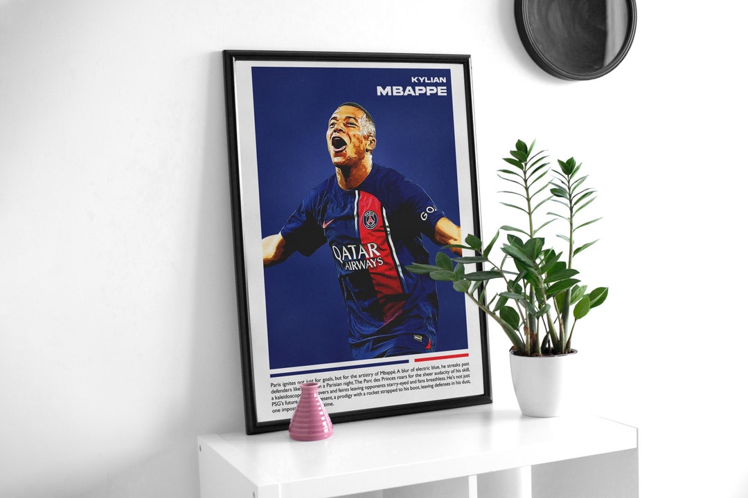 Mbappe Poster Sports Poster PSG Poster Football Poster Home Decor Room ...