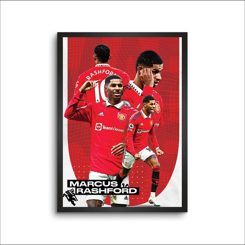 Marcus Rashford Poster Manu Wall Poster Football Poster - Etsy