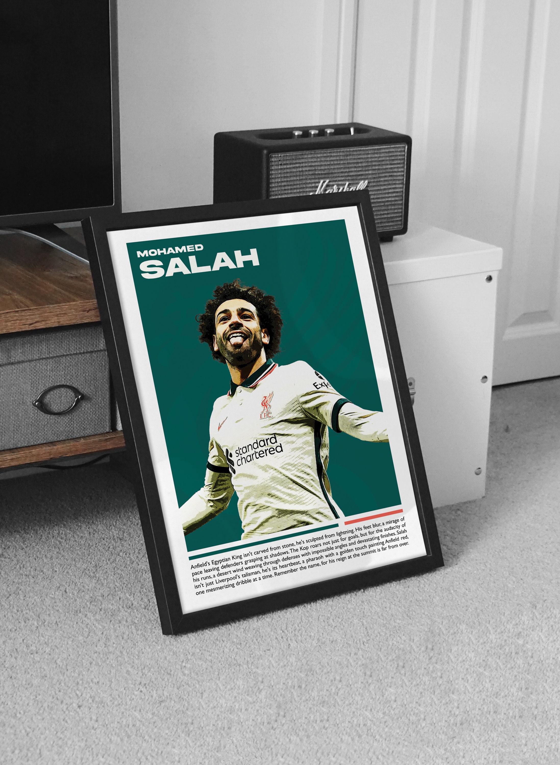 Mohamed Salah Poster | Liverpool FC | Football Wall Decor | Premier ...