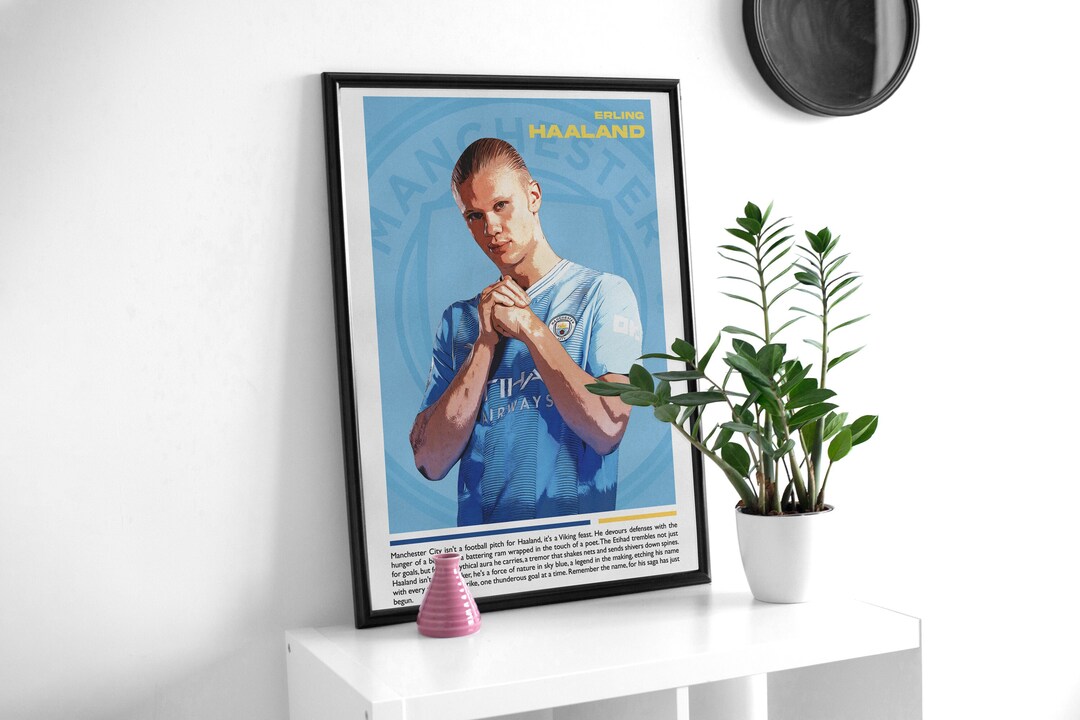 Erling Haaland Poster Sports Poster Man City Poster Wall Poster ...