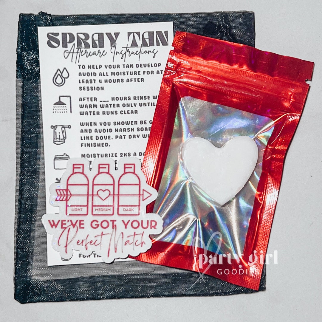 Holiday Spray Tan Goodie Bags With Glitter Stickers - Etsy
