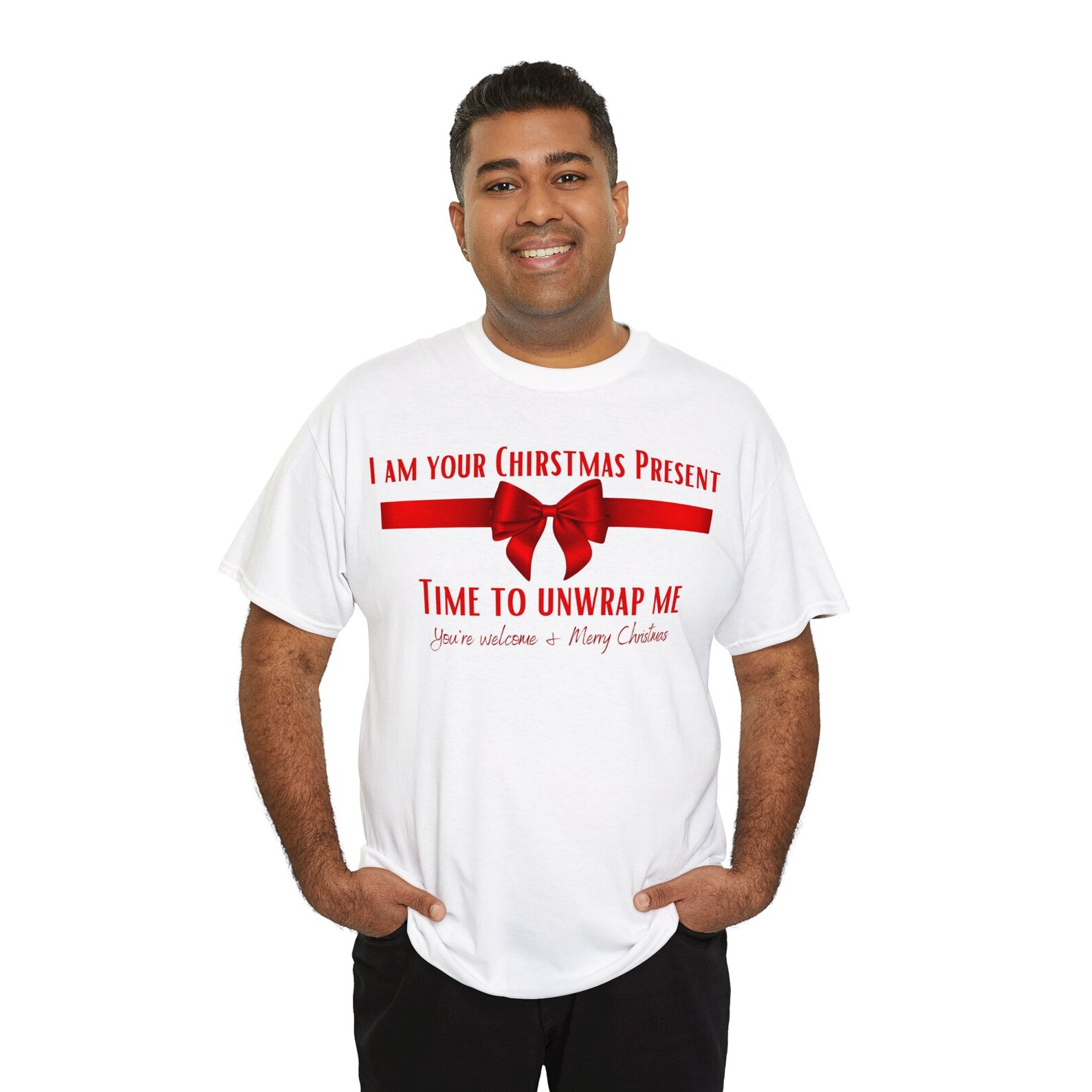 Funny Christmas T-shirt 'I Am Your Present, Time to Unwrap Me' Tee - Etsy