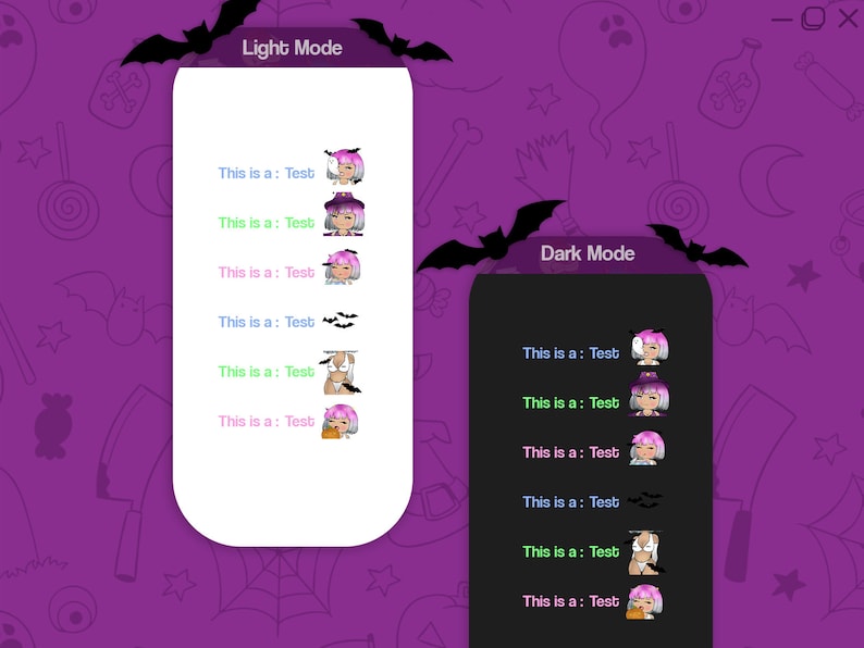 Halloween Twitch Emotes Package Chibi Girl Emotes for Streamer | 6x ...