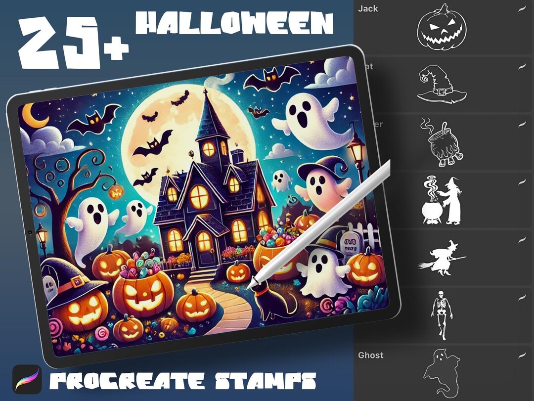 Procreate Halloween Stamps, Brushes, Chibi, Goodnotes Stickers, Anime ...