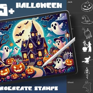 Procreate Halloween Stamps, Brushes, Chibi, Goodnotes Stickers, Anime ...