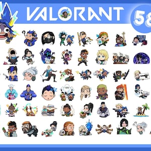 58 Valorant-themed Digital Stickers | Animated Emotes for Youtube ...