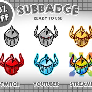 70% OFF! Knight-themed Sub Badges | Ready to Use | High-quality PNG ...
