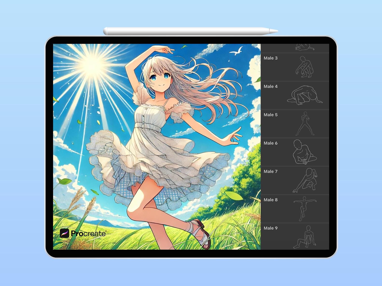 Base Procreate Body Pose Stamps | Female Reproduction Body Stamps ...