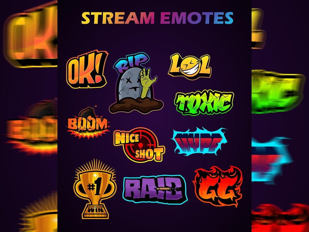 10 X Twitch Text Emote, Twitch Emotes, Discord Emote, GG Emote, Sub ...