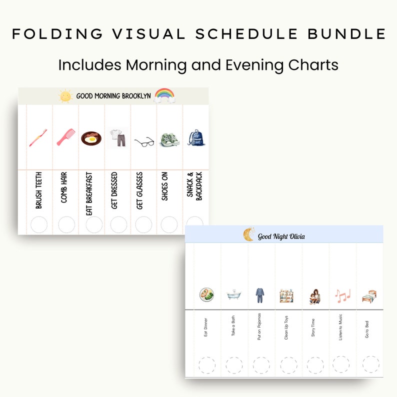 Flip Done Chore Chart Bundle Morning and Evening Folding - Etsy