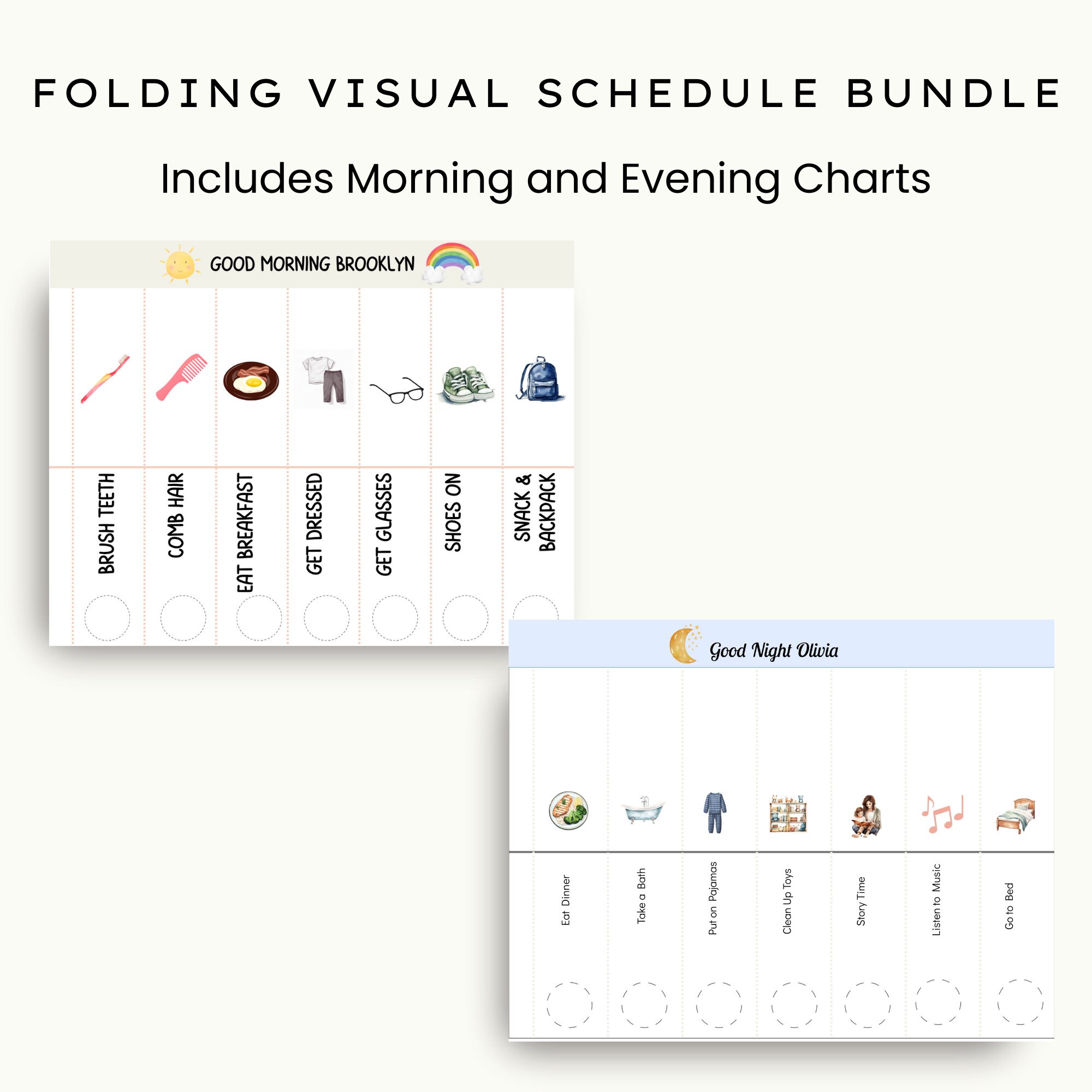 Flip Done Chore Chart Bundle, Morning and Evening Folding Daily Routine,flip Done Chart, Visual ...