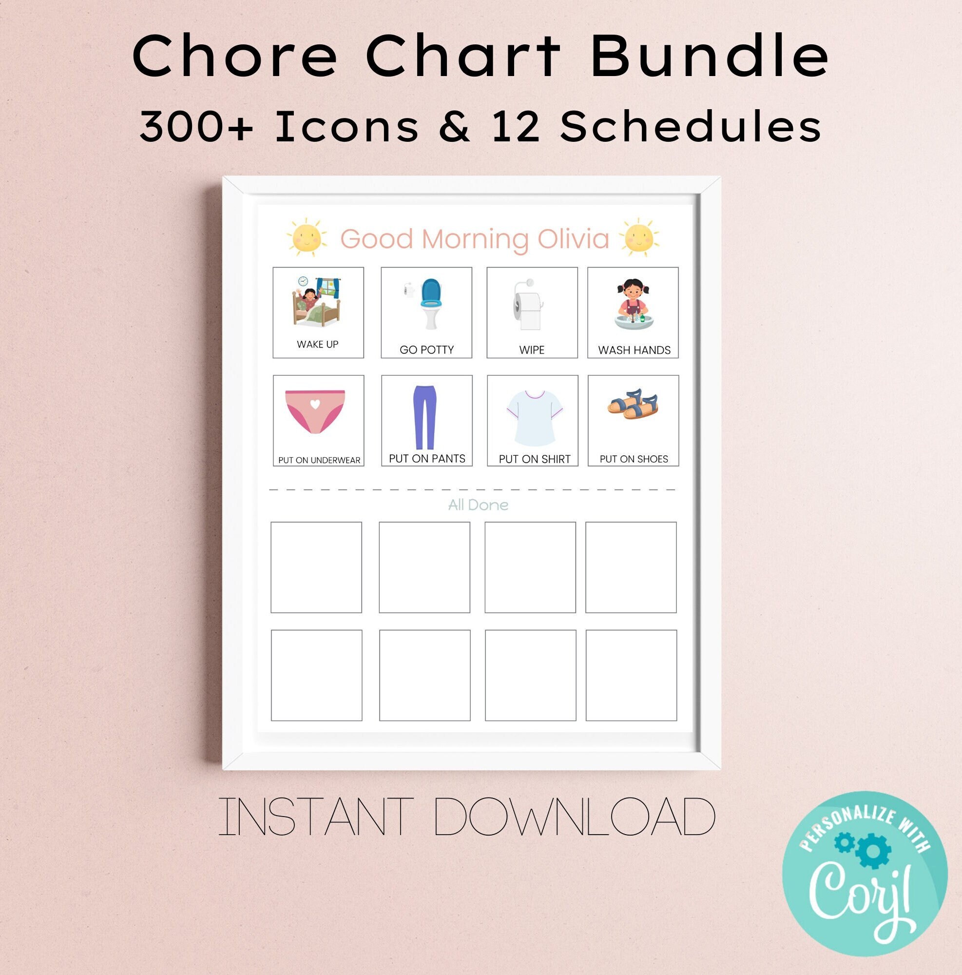 Chore Chart Bundle, Visual Schedule Icons, Special Needs Resources ...