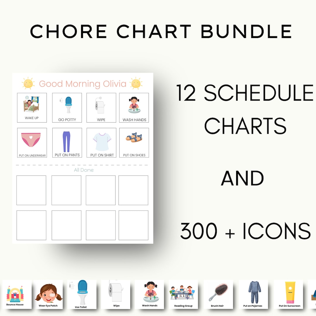 Chore Chart Bundle, Visual Schedule Icons, Special Needs Resources ...