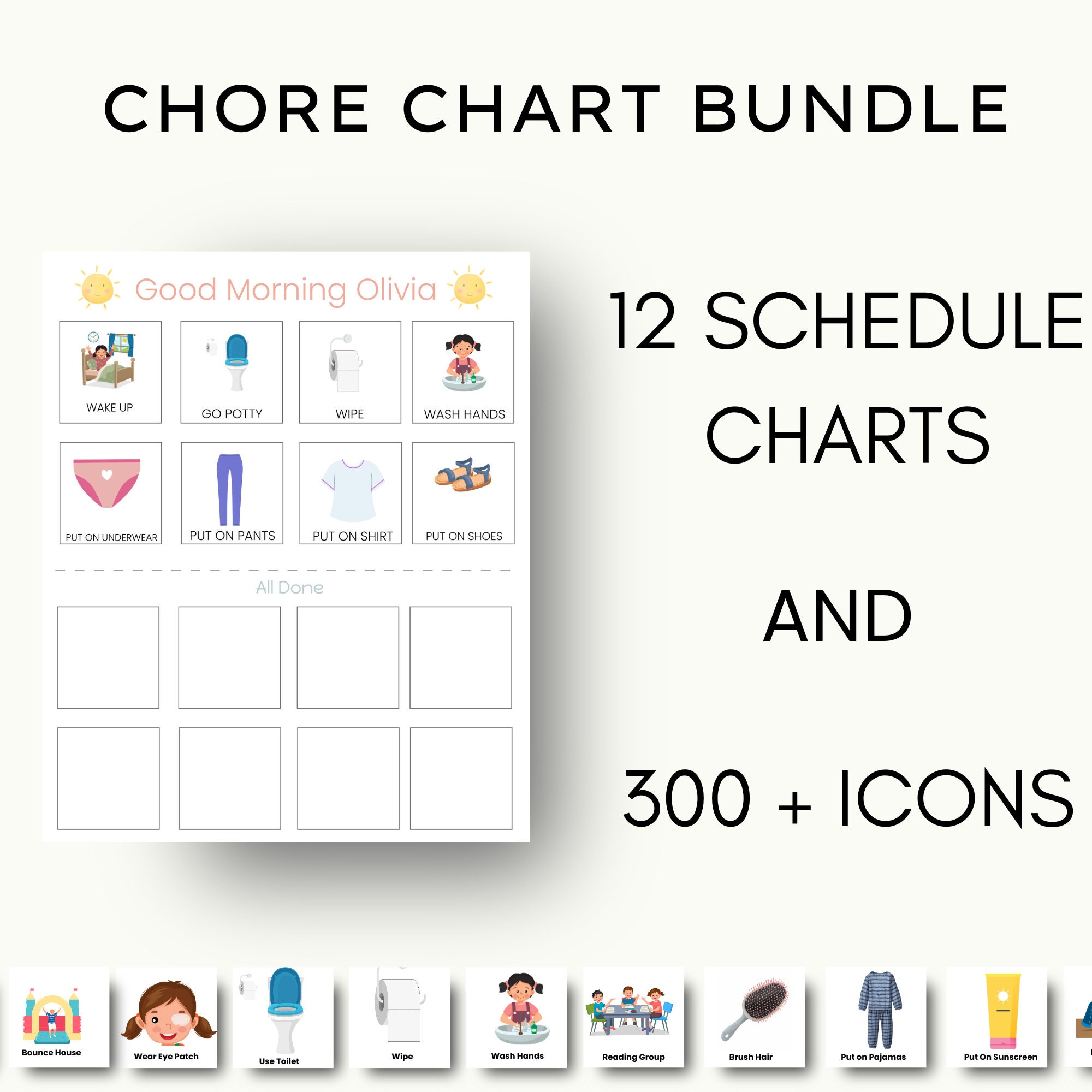 Chore Chart Bundle, Visual Schedule Icons, Special Needs Resources ...