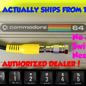 RCA Video Cable or RF TV Connector Adapter Commodore 64 C64 C-64 Switch ...
